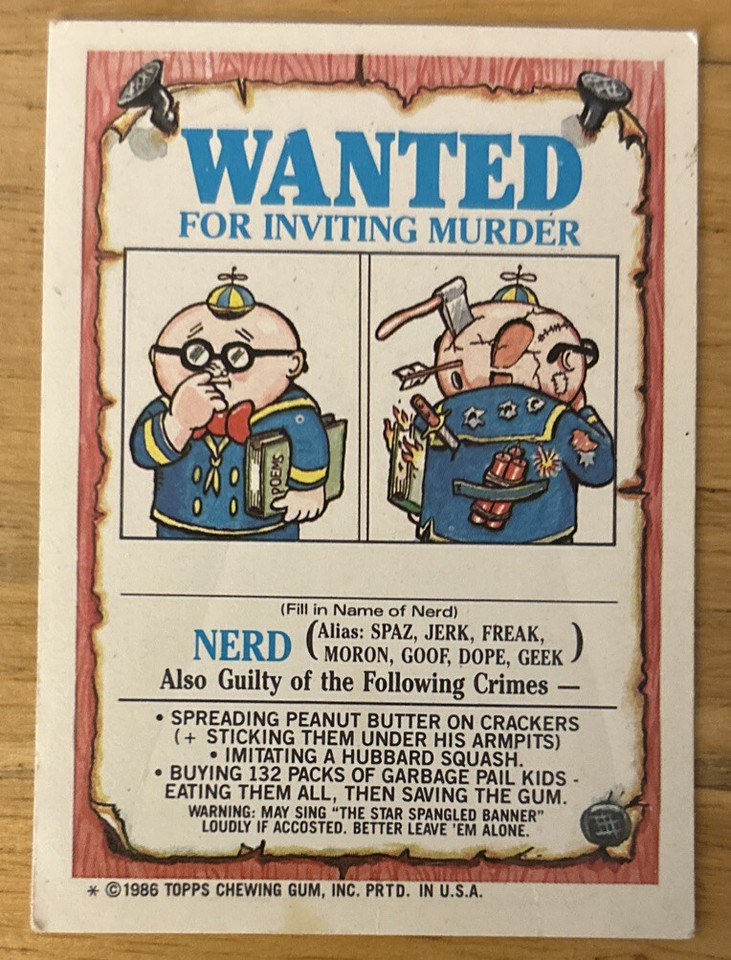 1986 Topps Garbage Pail Kids GPK Series 4 Sloshed Josh #128a VG O/C | eBay