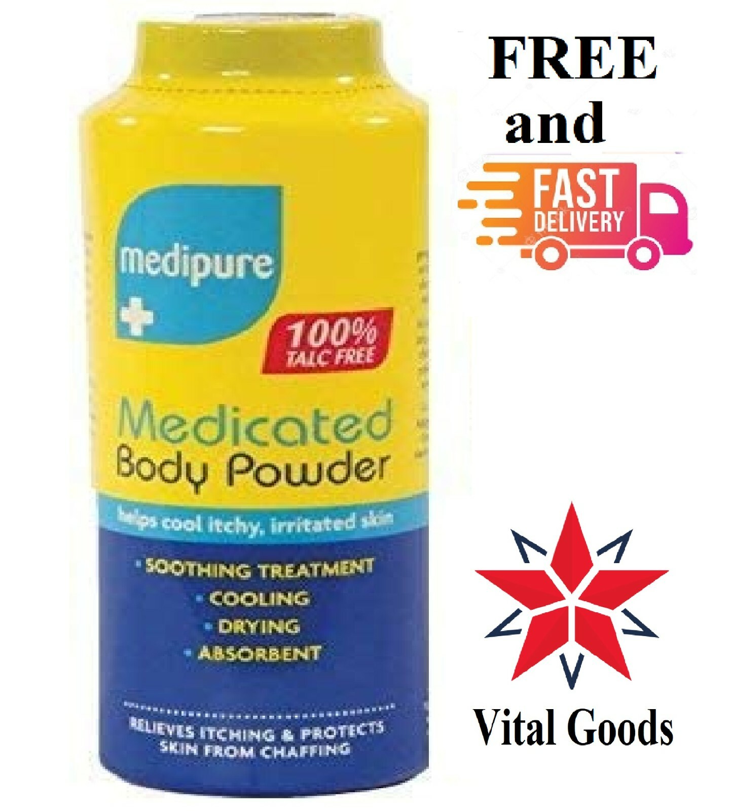 Medipure Medicated Body Powder 200g TALC FREE Soothing Treatmen PACK of ...