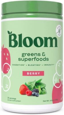 Bloom Nutrition Greens and Superfoods Powder - Berry Smoothie & Juice ...