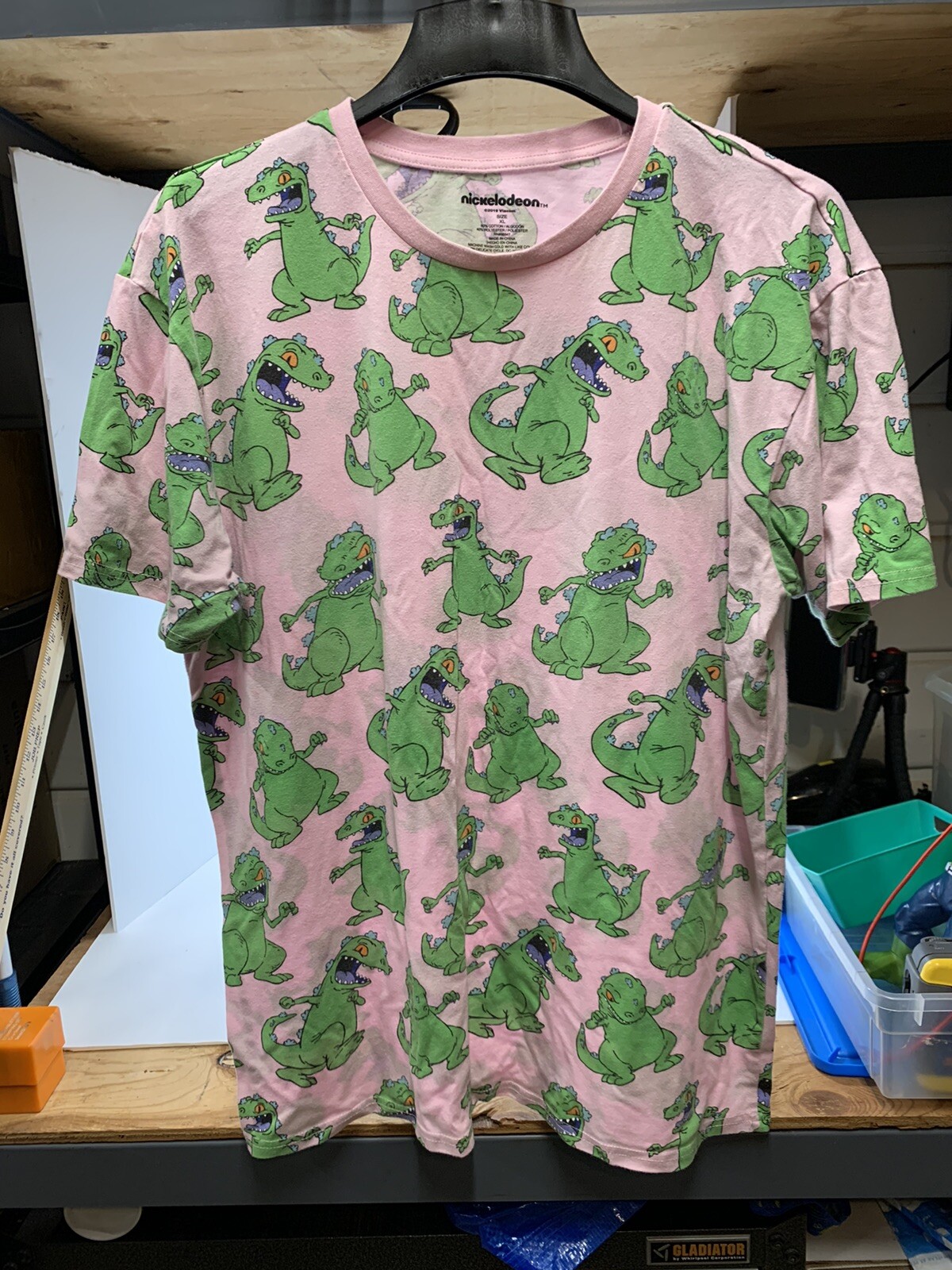 RARE Mens XL Nickelodeon Rugrats Pink Reptar All Over… - Gem
