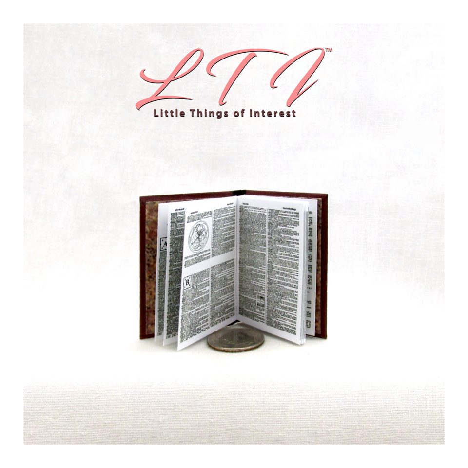 1:6 Scale VINTAGE WEBSTER'S DICTIONARY Readable Miniature Book ...