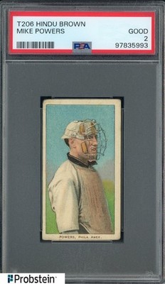 T206 Mike Powers Philadelphia HINDU BROWN RARE BACK PSA 2 Good | eBay