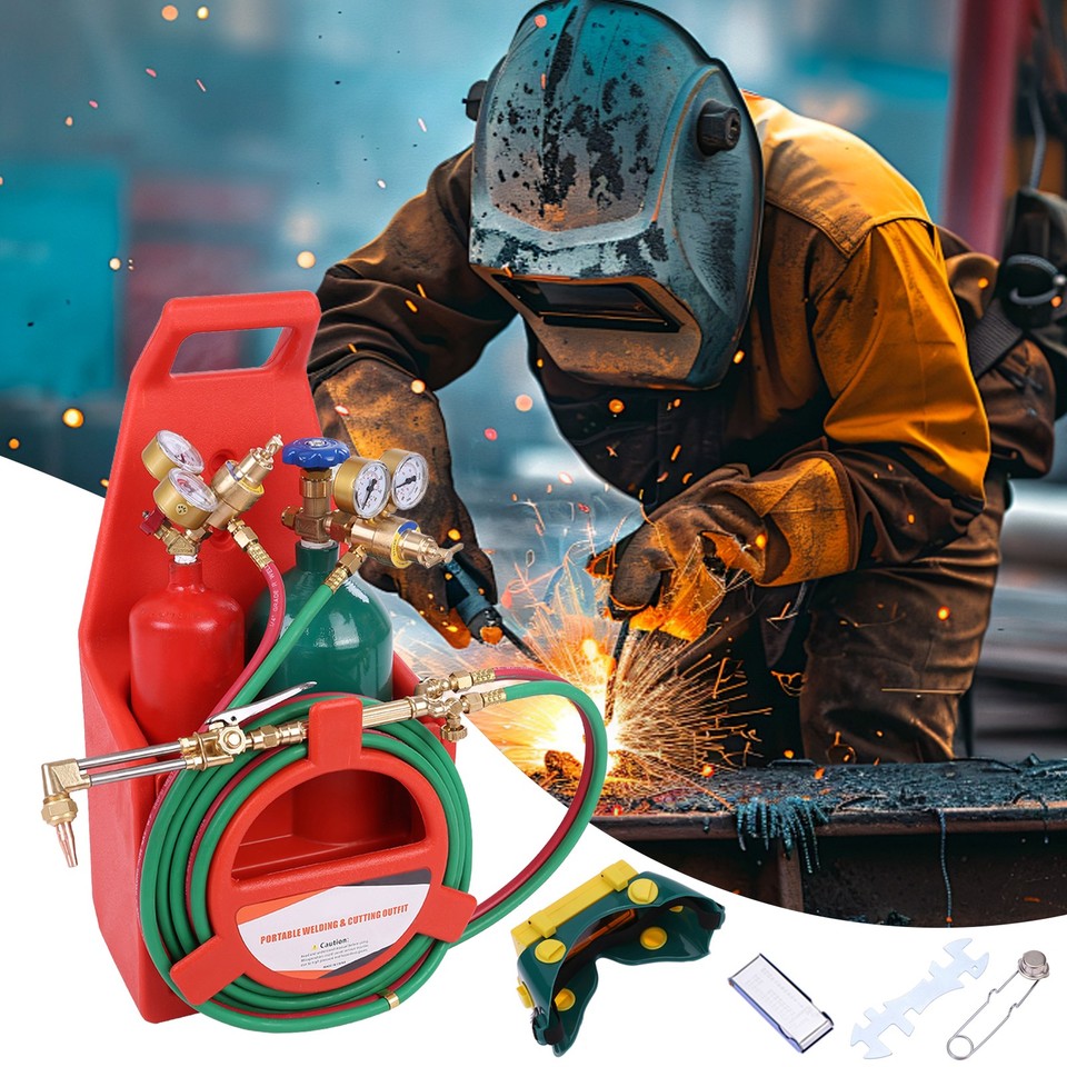 Welding Cutting Torch Kit Oxygen Acetylene Brass Torch with 4L Tanks ...