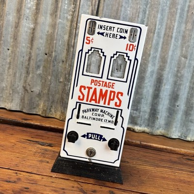 Vintage Porcelain STAMP DISPENSER 5/10 Cent Post Office Vending ...