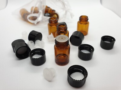10 High-quality 5/8th dram amber tap vials bottles for essential oils ...