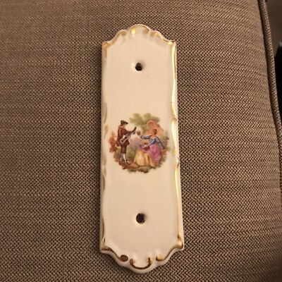 Door Plates & Backplates - Limoges Porcelain Door Push Finger Plates