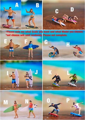 Miniature Figure Surfing Scale H0 1/87 or Scale 1/64 Hotwheels | eBay