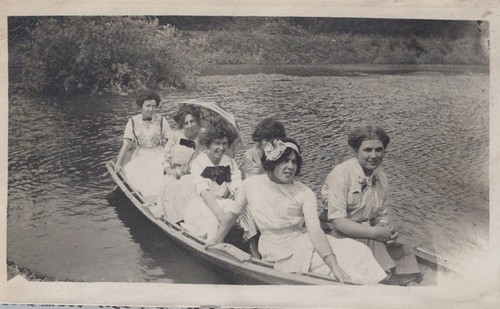 Antique Sonoma County CA 1900s Women Rowing Boat Leisure Outing ...