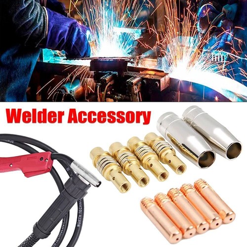13pc MB15 MIG WELDING CONSUMABLES KIT TORCH CONTACT TIPS NOZZLE SHROUD ...