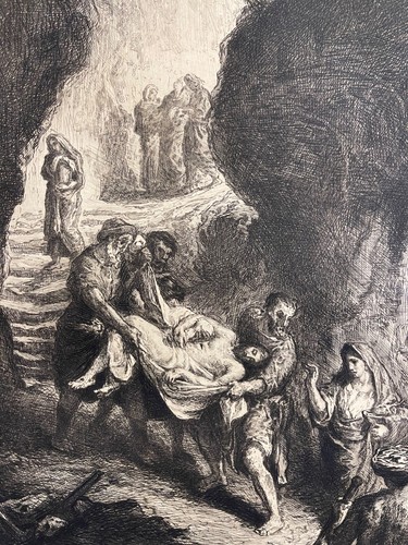 Eugène Delacroix Jésus Mise Au Tombeau Engraving By Marcel Roux 1910 ...