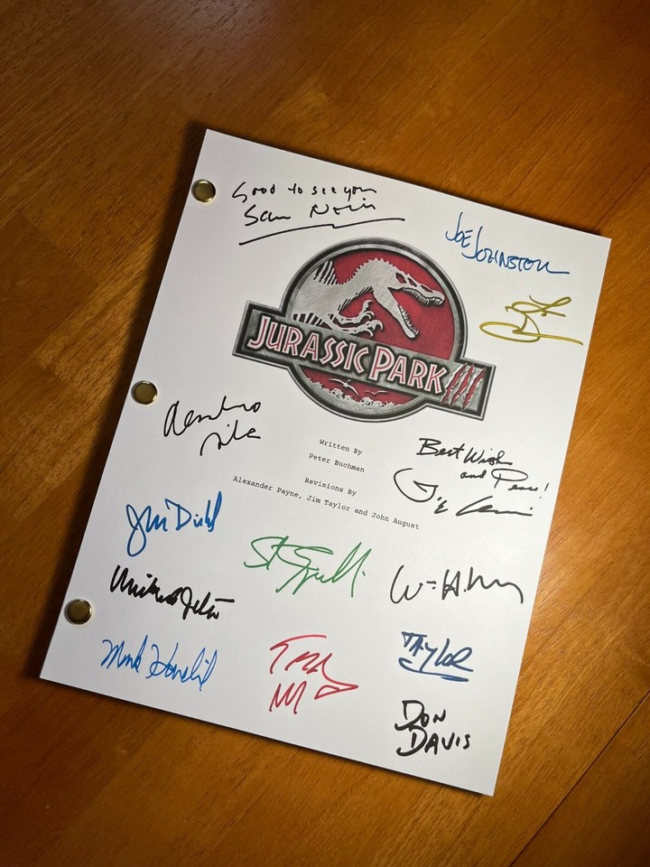 Jurassic Park Trilogy Scripts Signed- Autograph Reprints- 3 Scripts ...