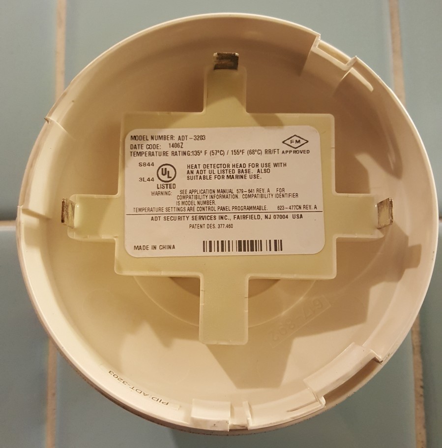 ADT-3203 Heat detector head 135 F Fire Alarm | eBay