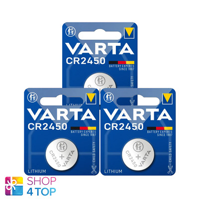 3 VARTA CR2450 Lithium Batteries 3V 560 MAH Cell Botton CR2450SLF Exp ...