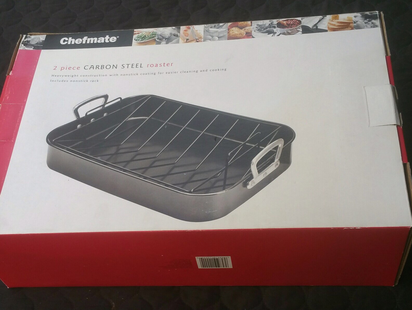 Chefmate Roasting Pan Roaster Carbon Steel Rack 2 Piece NIB | eBay