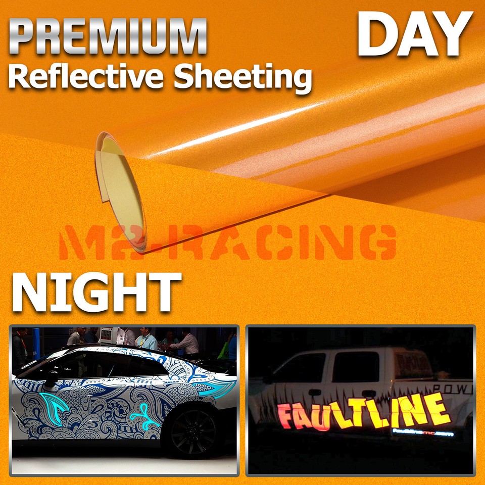 *Reflective Yellow DIY Vinyl Car Wrap Sticker Decal Graphic Sign ...