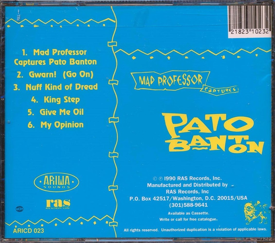 CD Pato Banton - Mad Professor Captures Pato Banton | eBay