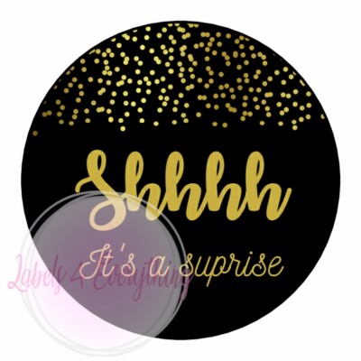 Shhh It's A Surprise Suprise Party Birthday Baby Shower Hen Stickers ...