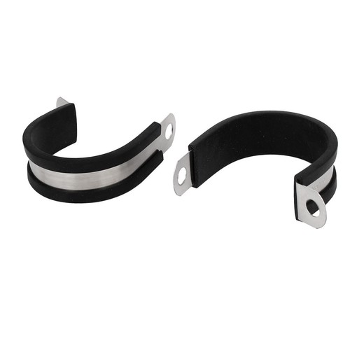 40mm Dia EPDM Rubber Lined P Clips Water Pipe Tube Hose Clamps Holder ...