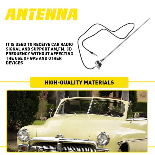 Retractable 3-Section Flexible Antenna Round Base For Truck Radio AM/FM ...