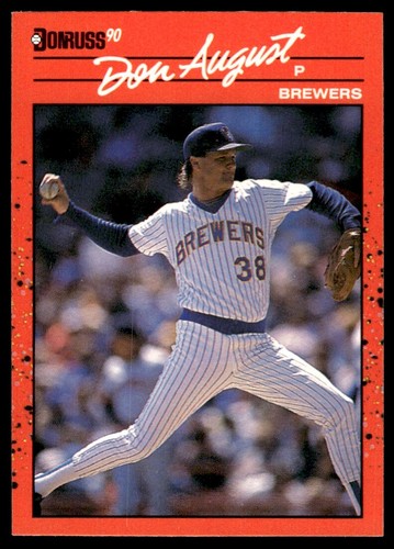 1990 Donruss Baseball Card Don August Milwaukee Brewers #617 | eBay