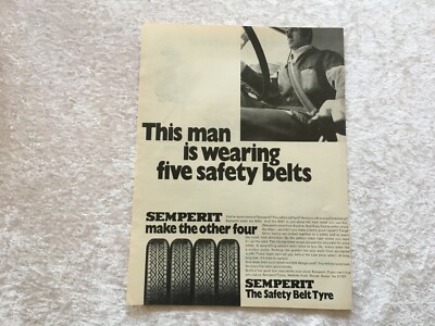SEMPERIT SAFETY BELT TYRE 1970 POSTER ADVERT READY FRAME A4 SIZE H ...