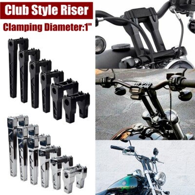 4" - 14" Club Style Handlebar Riser For Harley Dyna Softail Street Bob ...