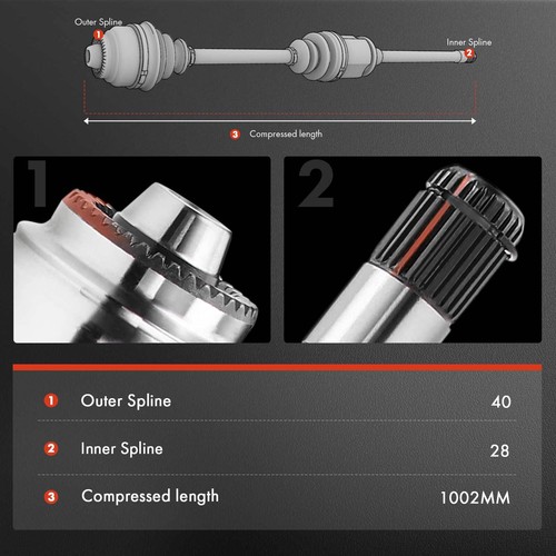 2x Drive Shaft Front for Land Rover Freelander 2 L359 2.2 LR002621 ...