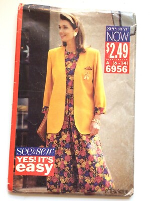 Butterick 6956 misses'/Misses' Petite Jacket, Top & Skirt Size A (6 ...