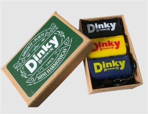 Bushman Dinky Harmonica Set of 3 C, A, G - 5 Holes "World's Tiniest ...