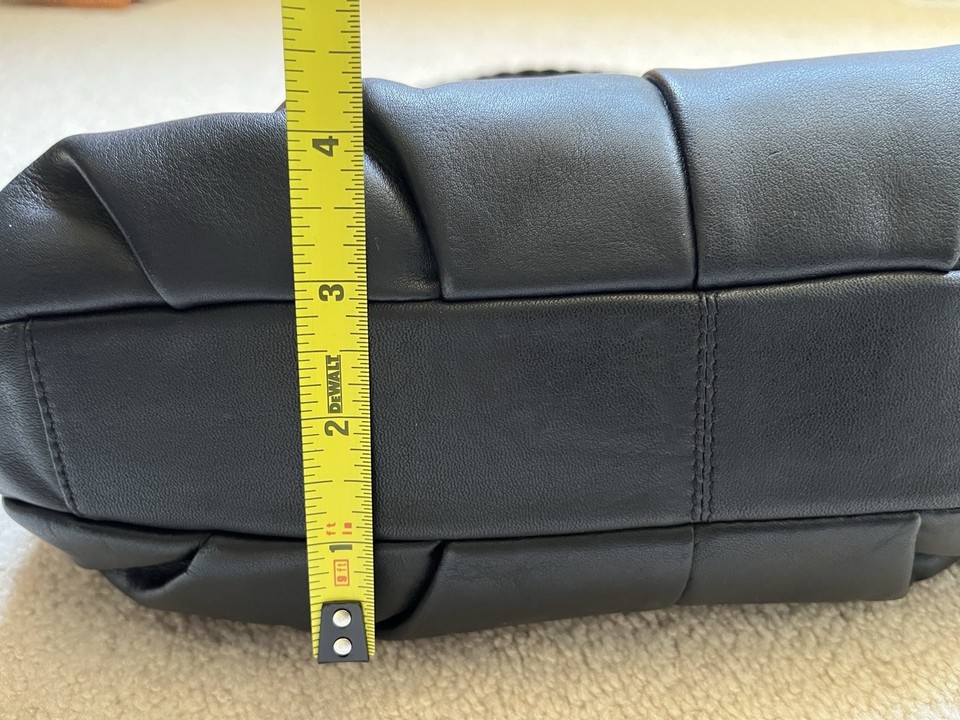 Derek Alexander Black Leather Shoulder Bag Braided Strap Small Purse 12 ...