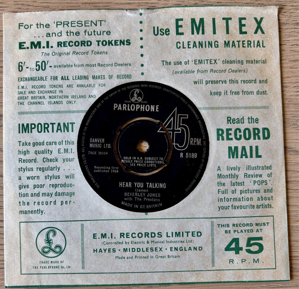 BEVERLEY JONES HEAT WAVE 7" SINGLE PARLOPHONE (1964) VG+ GT BRITAIN ...
