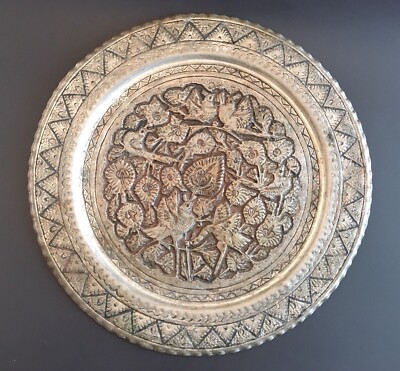 Vintage Tinned Copper Charger Isfahan Persian Middle Eastern Plate ...