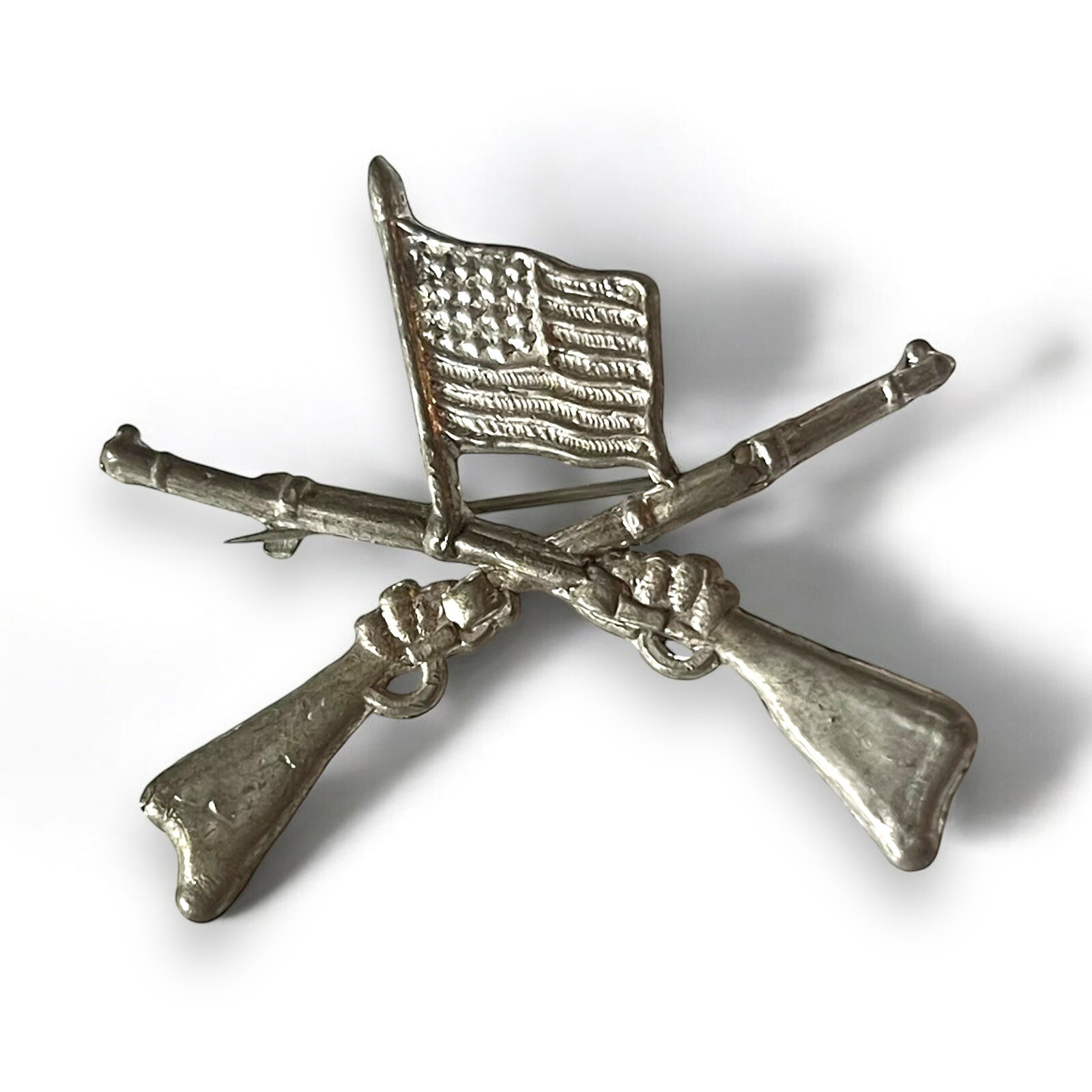 American Flag Crossed Rifles Pin Patriotic Military Themed Brooch ...