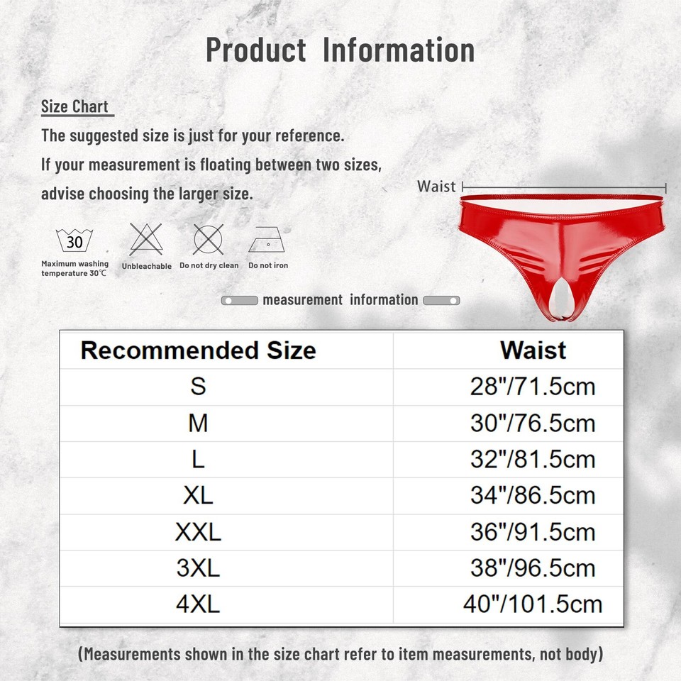 Men Wet Look Briefs PVC Leather Panties Cutout Zipper Thongs Bikini ...