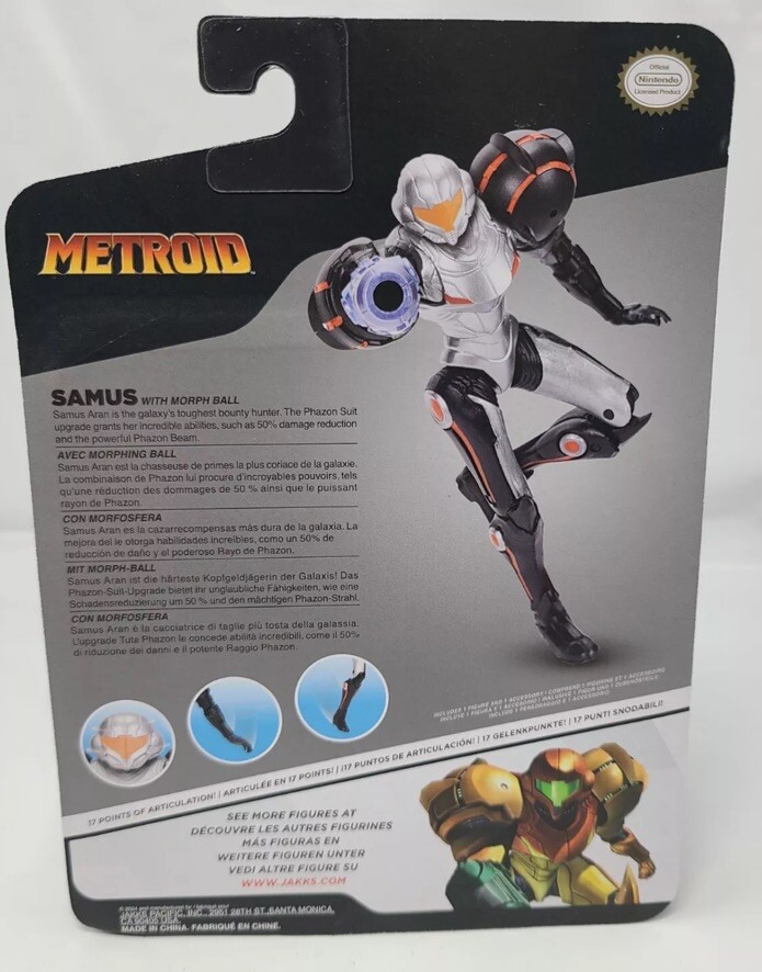 Jakks Metroid SAMUS Aran Phazon Suit With Morph Ball Figure 2024 | eBay
