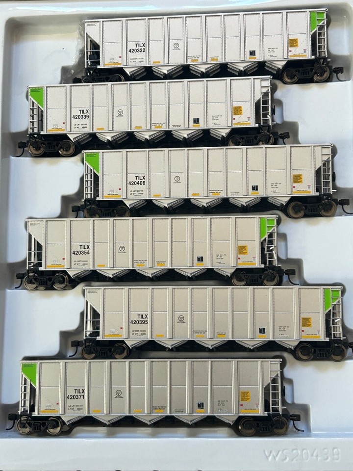 TILX TRINITY RD-4 OPEN TOP ROTARY COAL HOPPER 6 pack HO SCALE GOLD LINE ...