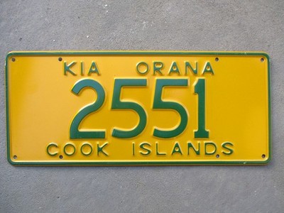 Cook Islands License Plate 1993 series Early Issue Mint Condition | eBay