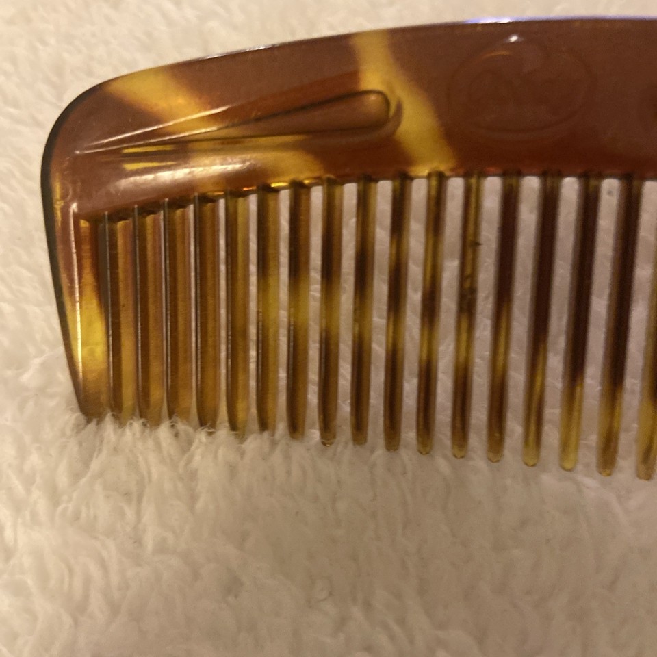 Vintage Goody Comb Mock Tortoise Shell Animal Print 8” Wide Teeth Brown ...