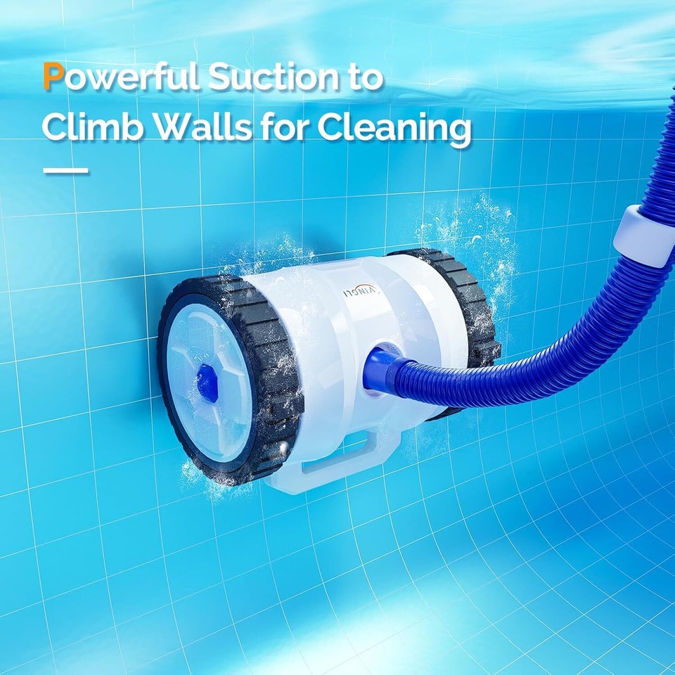 VINGLI Pool Cleaner Suction-Side Pool Vacuum Automatic Sweeper for ...