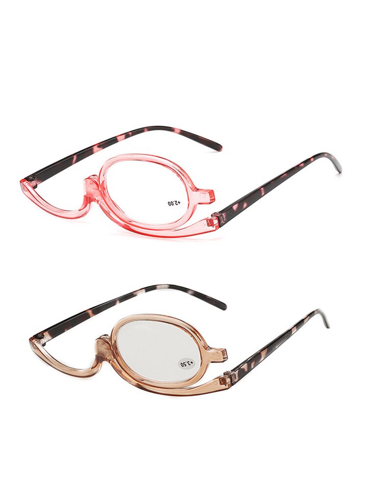 Fashion Magnifying Make Up Makeup Glasses Flip Down Lenses Full Frame ...