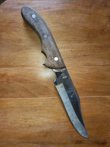 Vintage FIXED BLADE HUNTING KNIFE Japan MAXAM 420 Stainless Blade Wood ...