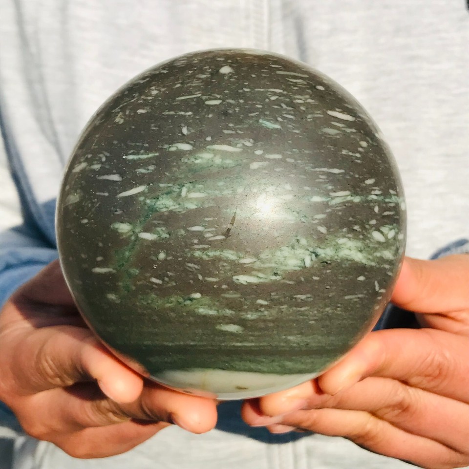 1693g Large Natural Zebra Jasper Quartz Crystal Ball Specimen Healing ...