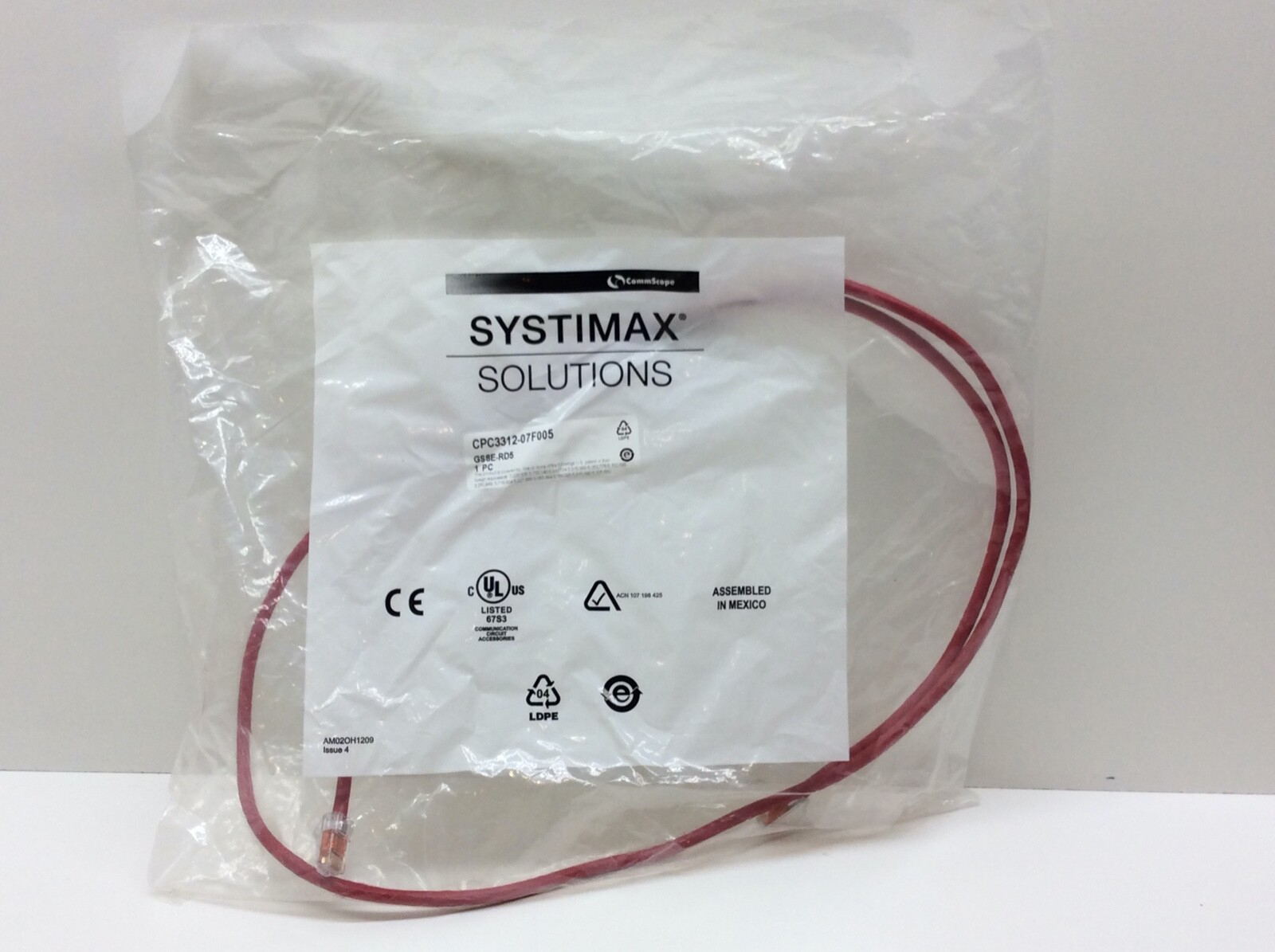 Commscope Systimax Solutions GS8E-RD5 CPC3312-07F005 Modular Patch Cord ...