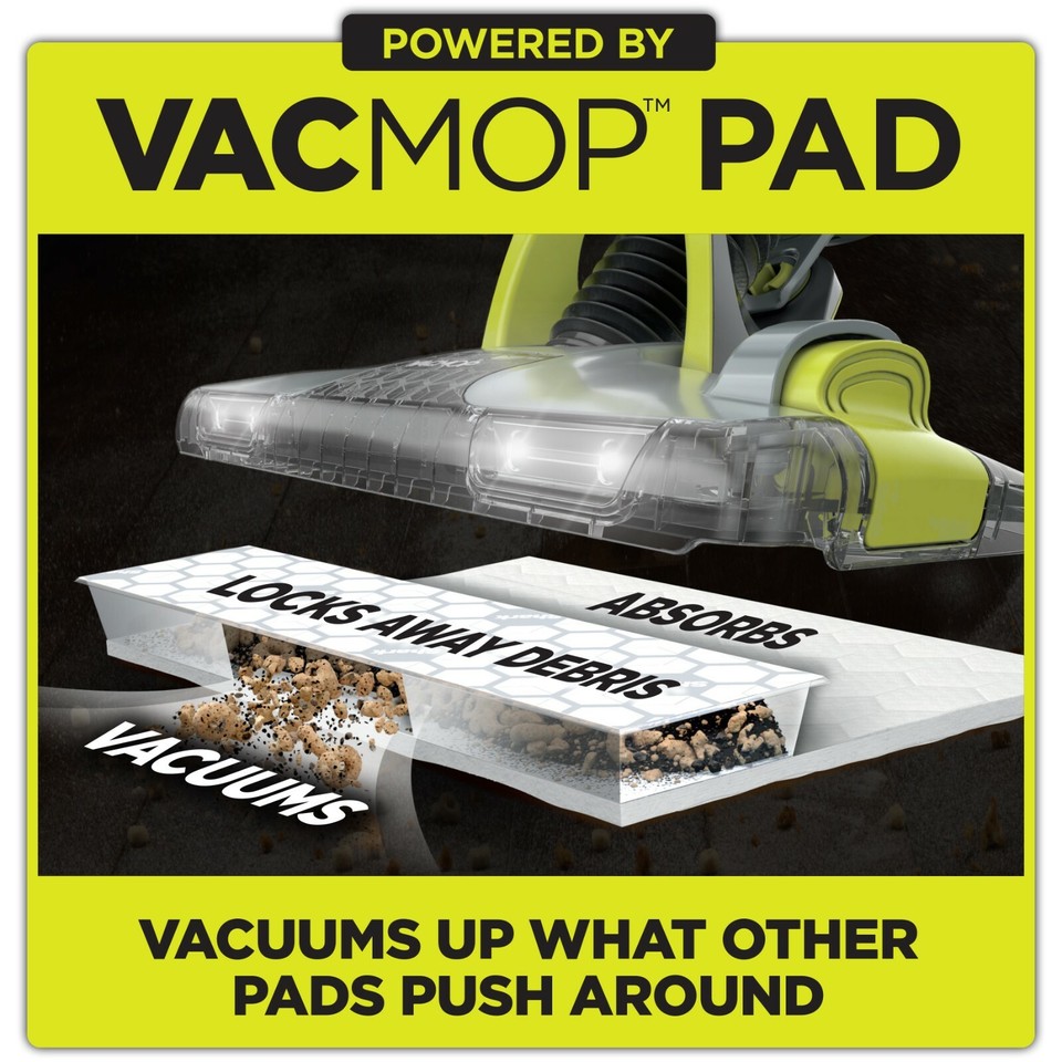 (10-Pack) Shark VACMOP Disposable Vacuum Mop ALL-IN-ONE Pads ~ No-Touch ...