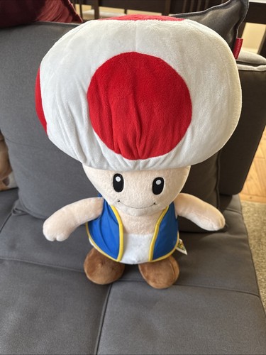 Super Mario 24" Jumbo Toad Plush Stuffed Animal Large Mushroom Nintendo | eBay