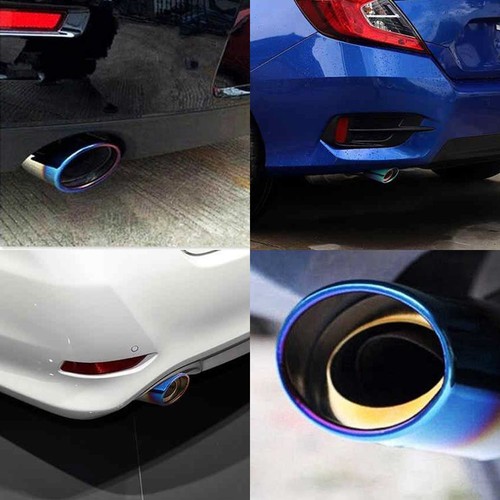 Burnt Blue Car Pipe Exhaust Tip Rear Tail Throat Muffler Stainless ...