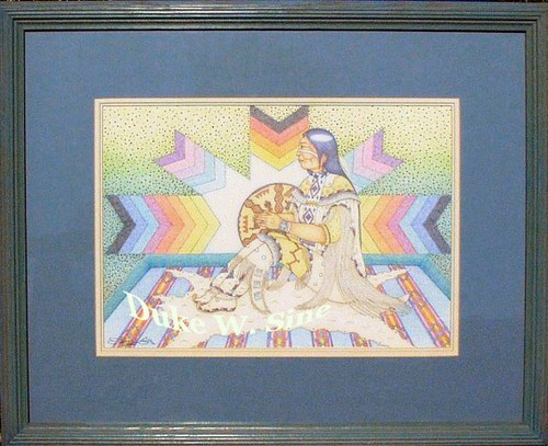 White Shell Woman by Duke Wassaja Sine Framed Original Apache Native ...