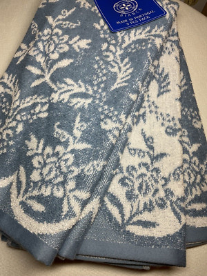 BIANCA KITCHEN TEA TOWELS (3 ) BLUE WHITE FLORAL 100% COTTON NWT | eBay