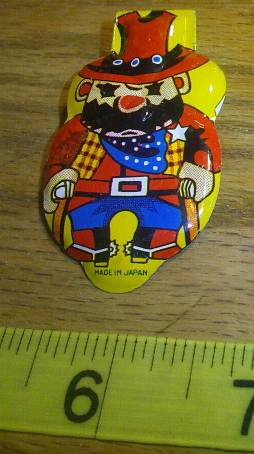 2 original Vintage Tin Litho Clickers sheriff and a cowboy Made in ...
