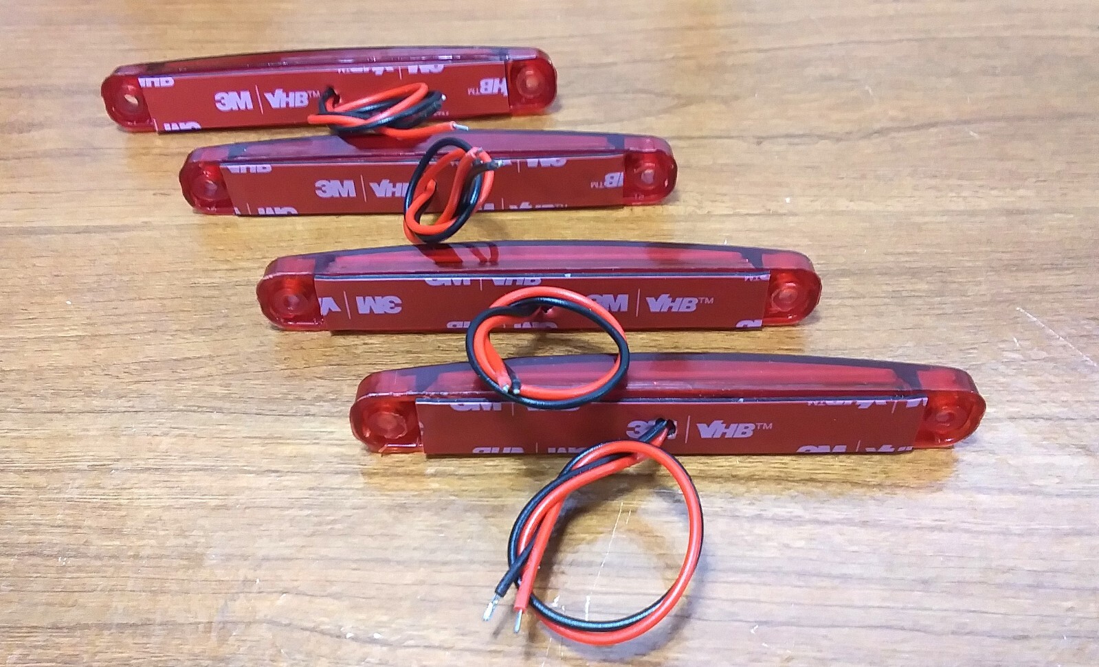 4 BBT Super Bright 12 volt Waterproof Red LED Slimline Courtesy Lights ...